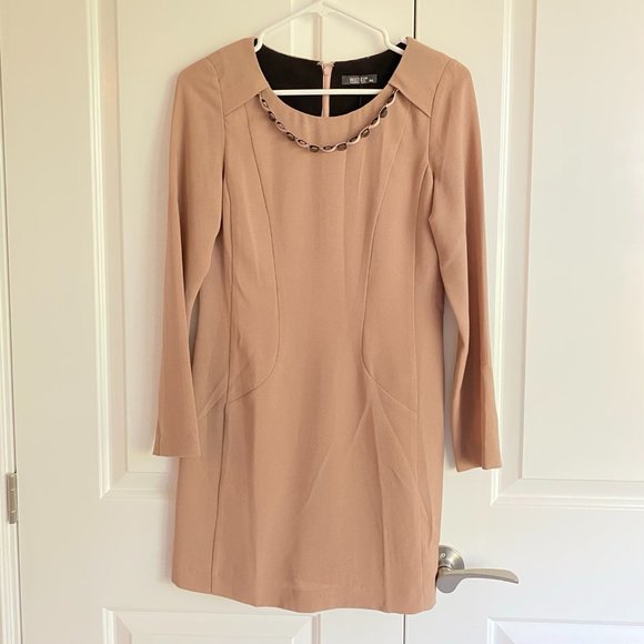 Wanko | Dresses | Wanko Tan Long Sleeve Dress | Poshmark